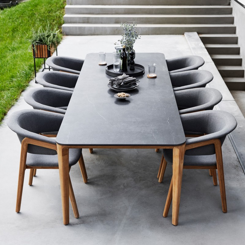 ASPECT Outdoor Dining Table 8-seater Teak Frame Ceramic Table top
